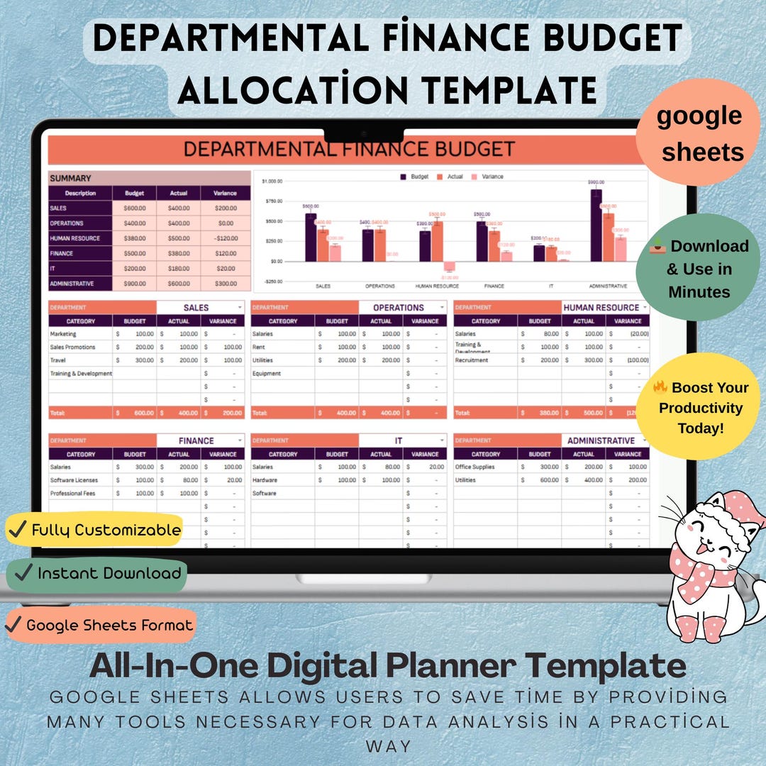 Departmental Finance Budget Allocation Template Google Sheets Editable ...
