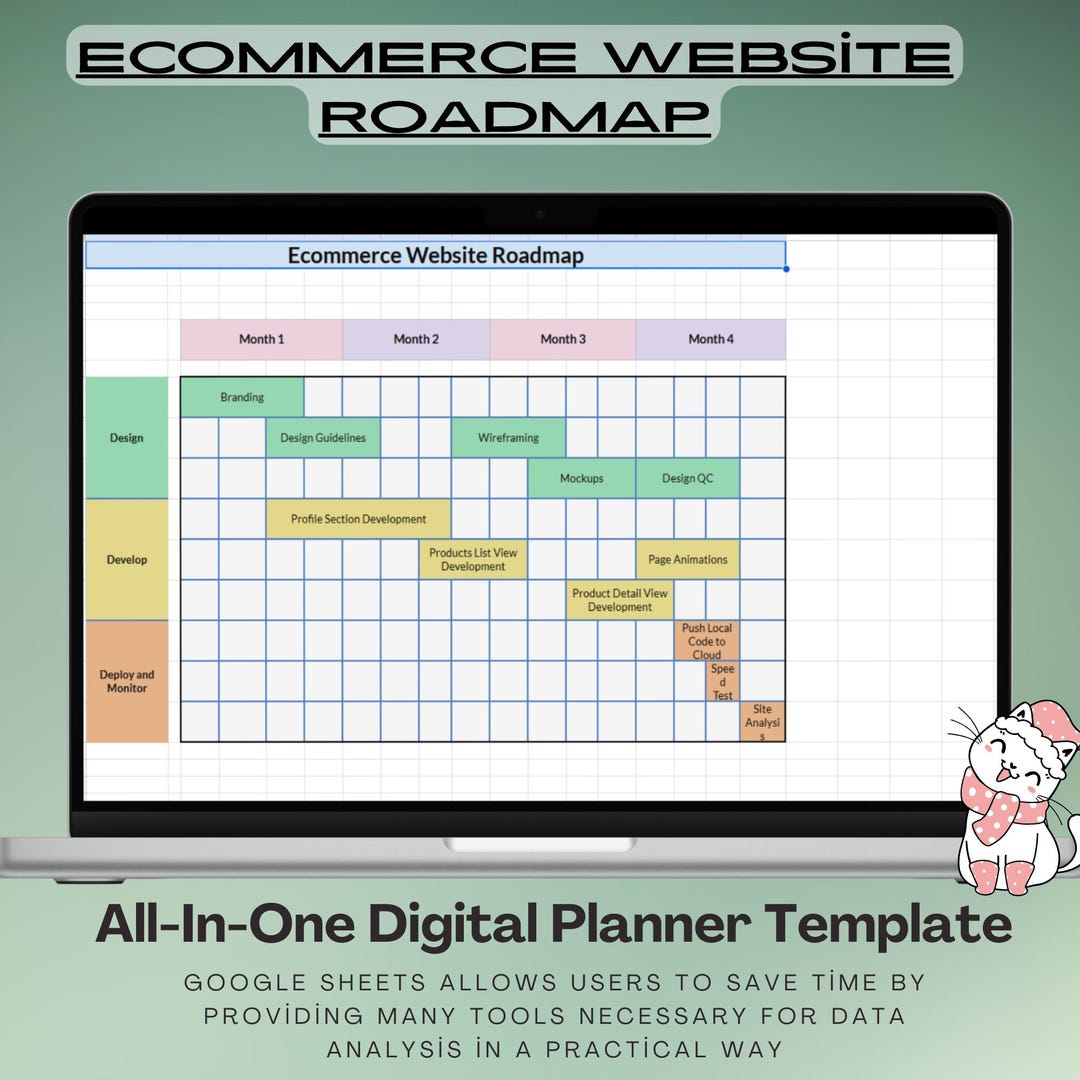 Ecommerce Website Roadmap Template, Google Sheets, Editable Business ...