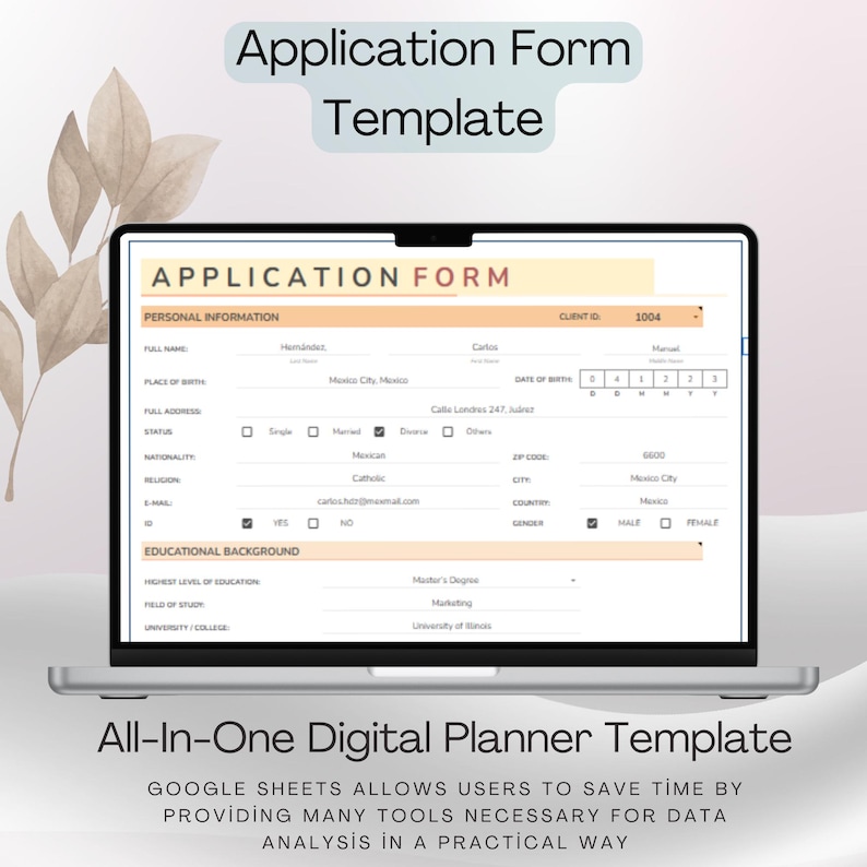 Editable Application Form Template, Digital Download, Easy to Use ...