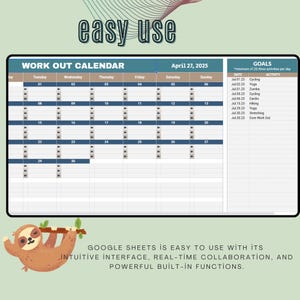 Editable Workout Calendar Template: Google Sheets Fitness Tracker ...