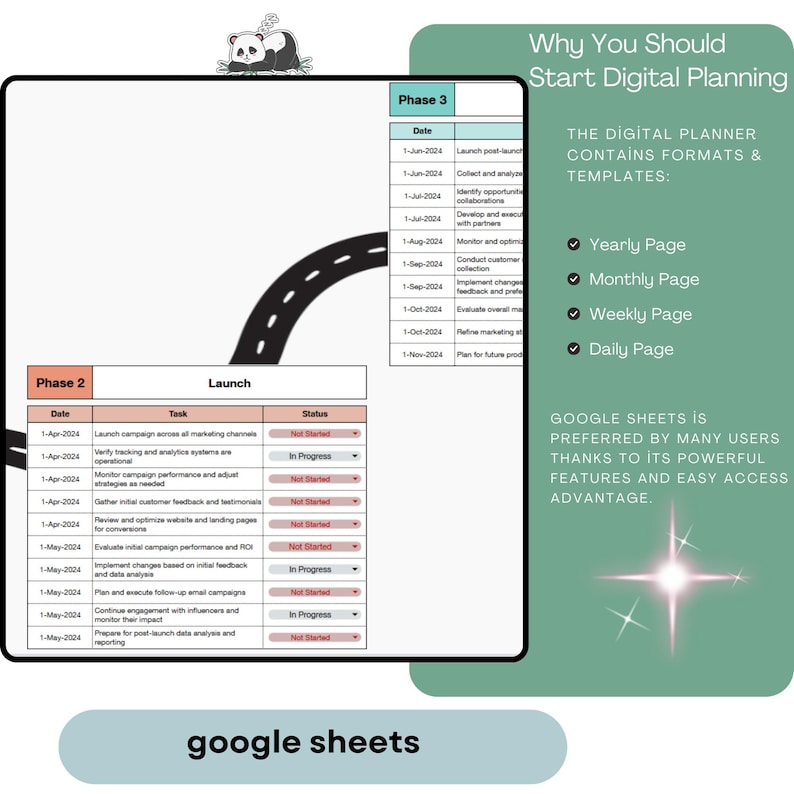 Construction Project Roadmap Template, Google Sheets Planner, Project ...