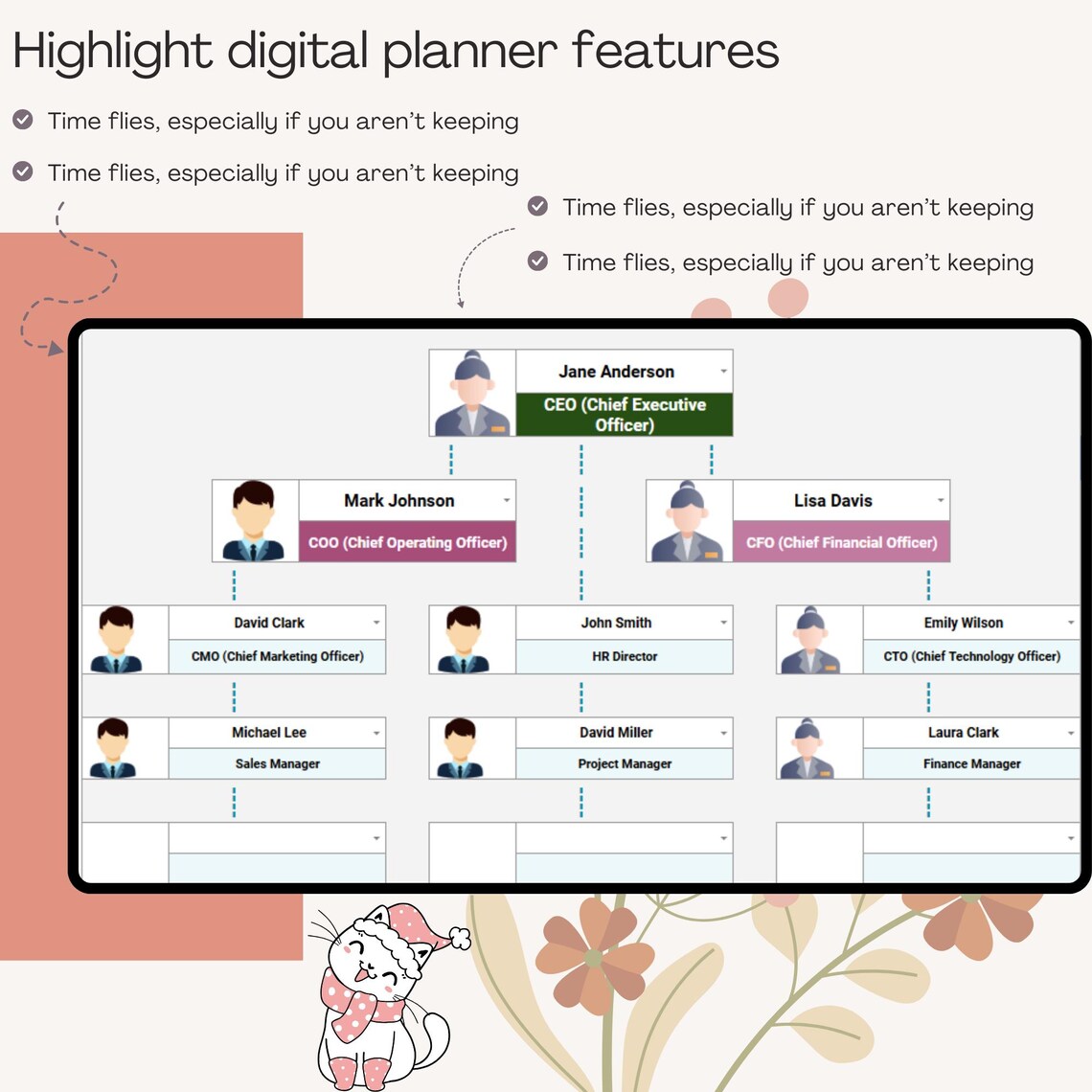 Basic Organizational Chart Template, Editable Org Structure, Google ...
