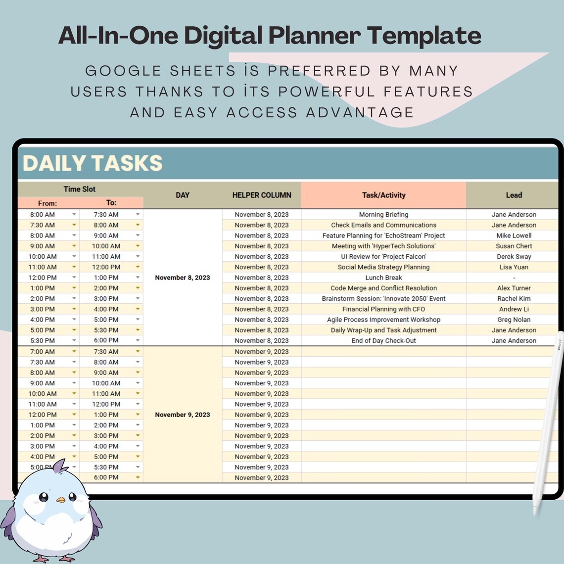 Daily Timeline Template | Plan Your Day Hour by Hour and Boost ...