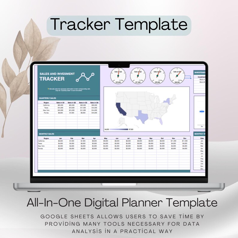 Tracker Template, Editable Google Sheets, Digital Download for Habit ...