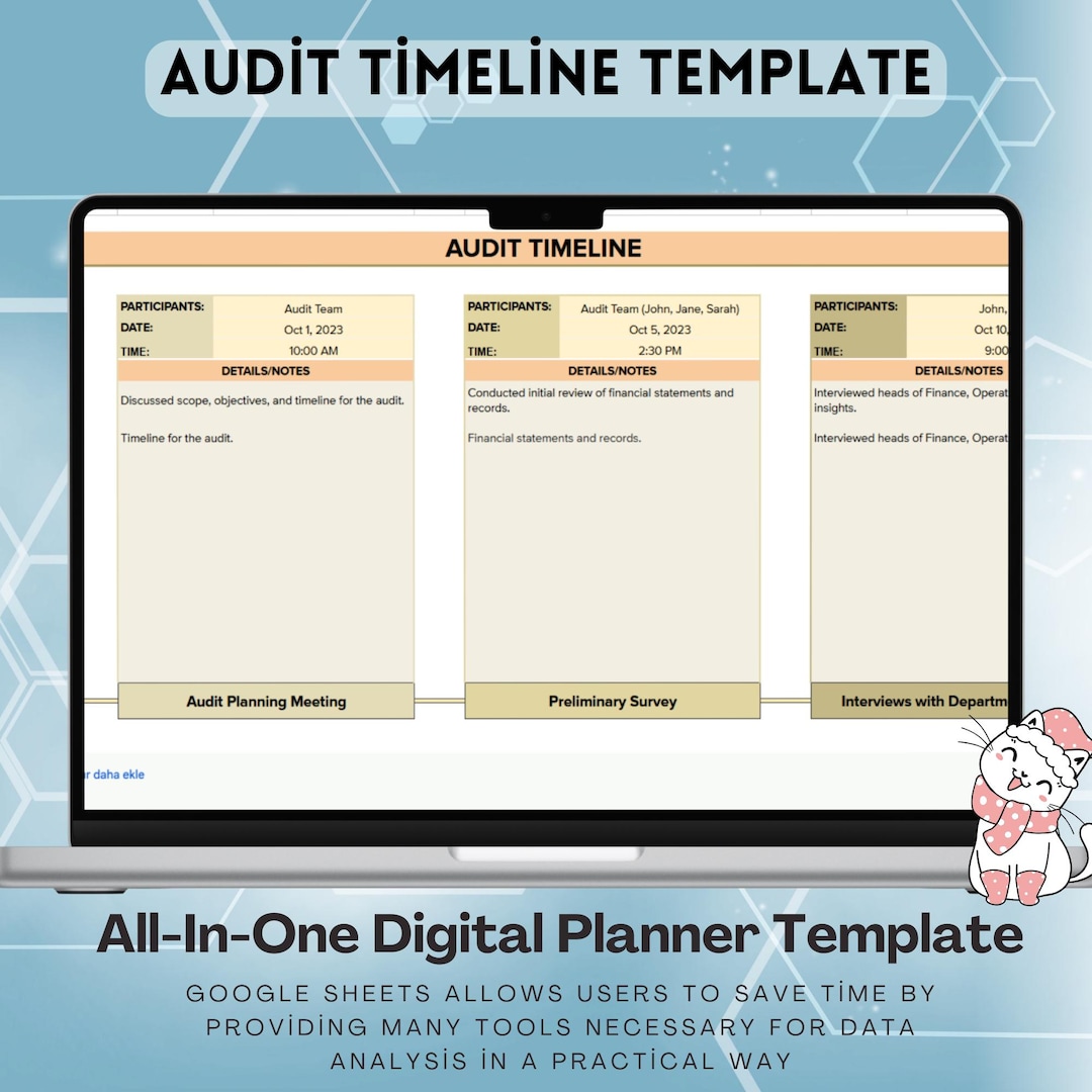 Audit Timeline Template, Internal Audit Tracker, Compliance Schedule ...