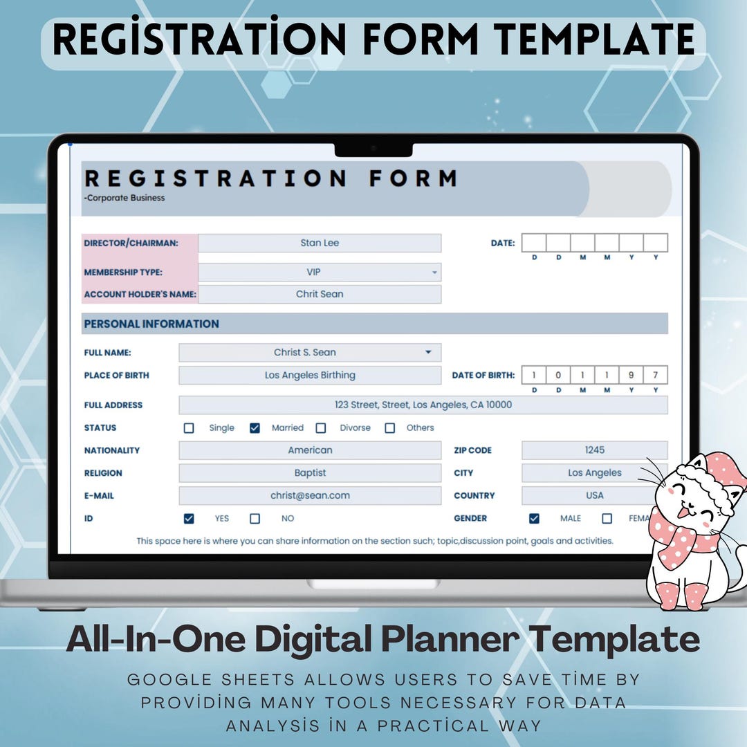 Registration Form Template, Sign-up Sheet, Event Participant Form ...