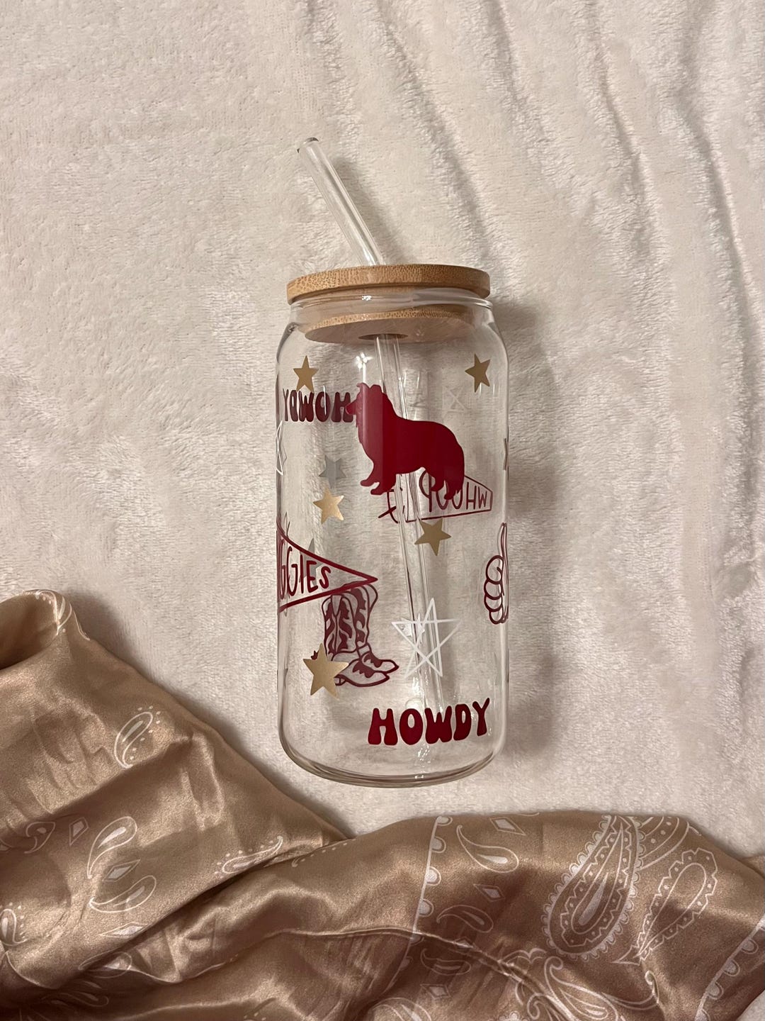 Personalized 20 Oz Glass Tumbler - Custom College Design - Etsy