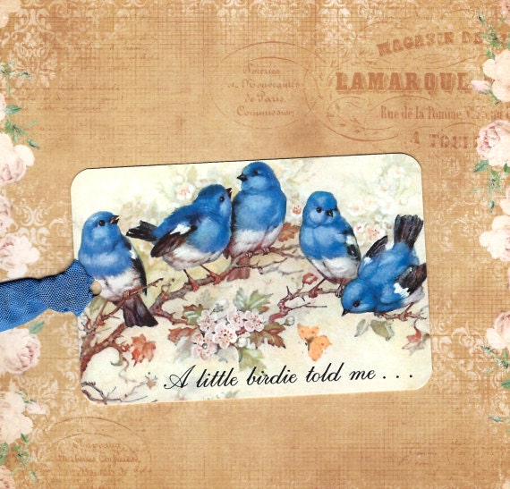 Items similar to Tags, Blue Birds, Gift Tags, Bird Lover, A Little ...