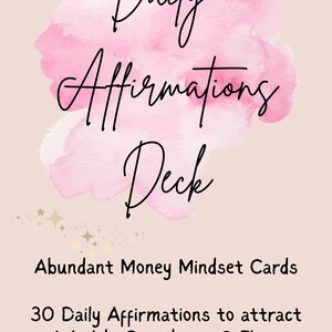 Abundant Money Mindset Affirmation Cards Printable Daily Wealth ...