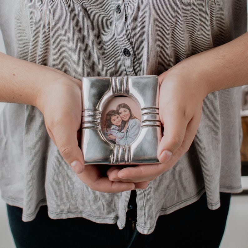 Set of 3 Mini Photo Frames With Unique Shapes and Silver-like Finish ...