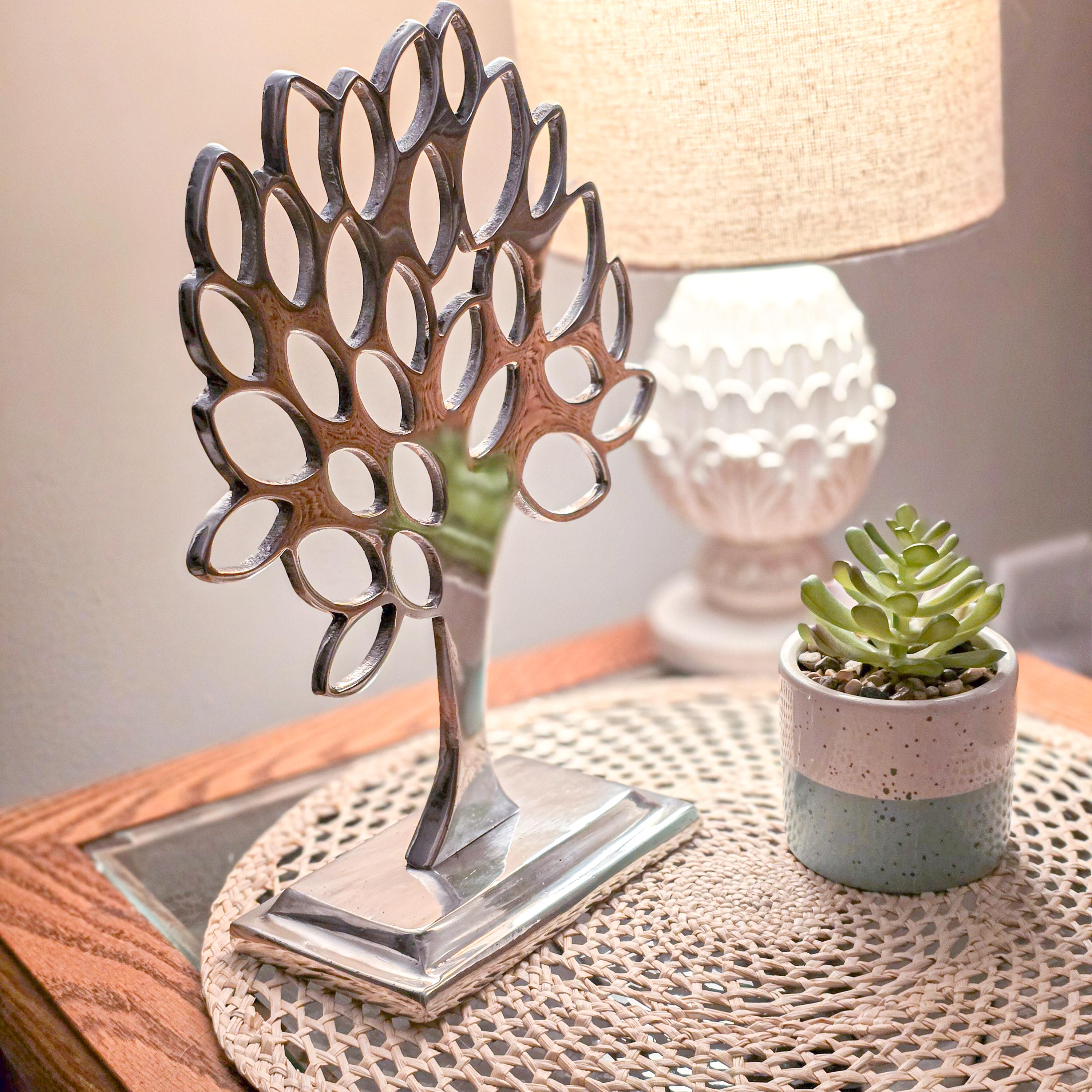 Pewter Tree of Life Table Ornament: Modern Home Decor (9" X 9.5") - Etsy