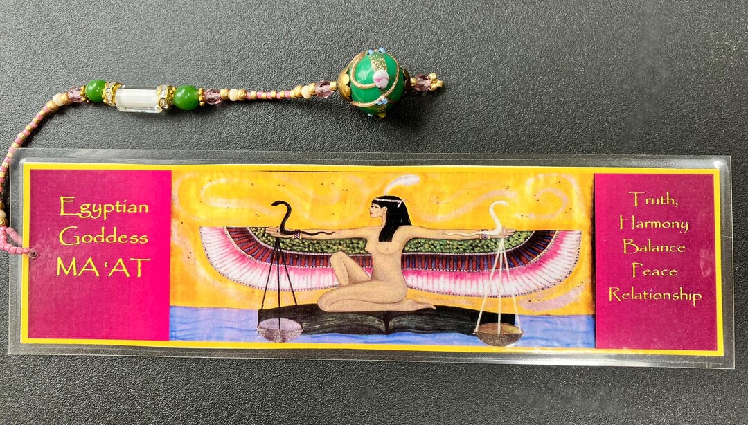 Egyptian Goddess Maat (original Print) Bookmark Beaded - Etsy