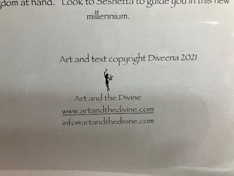 Sesat, Seshat, Seshet, Seshetta, Egyptian Goddess 8 X 10 Lithograph ...