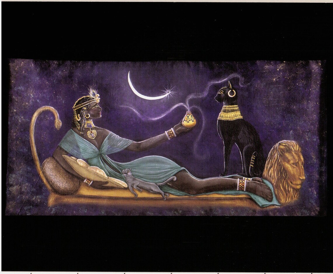 Egyptian Goddess Bast Orig. 8 X 10 Lithograph Print - Etsy
