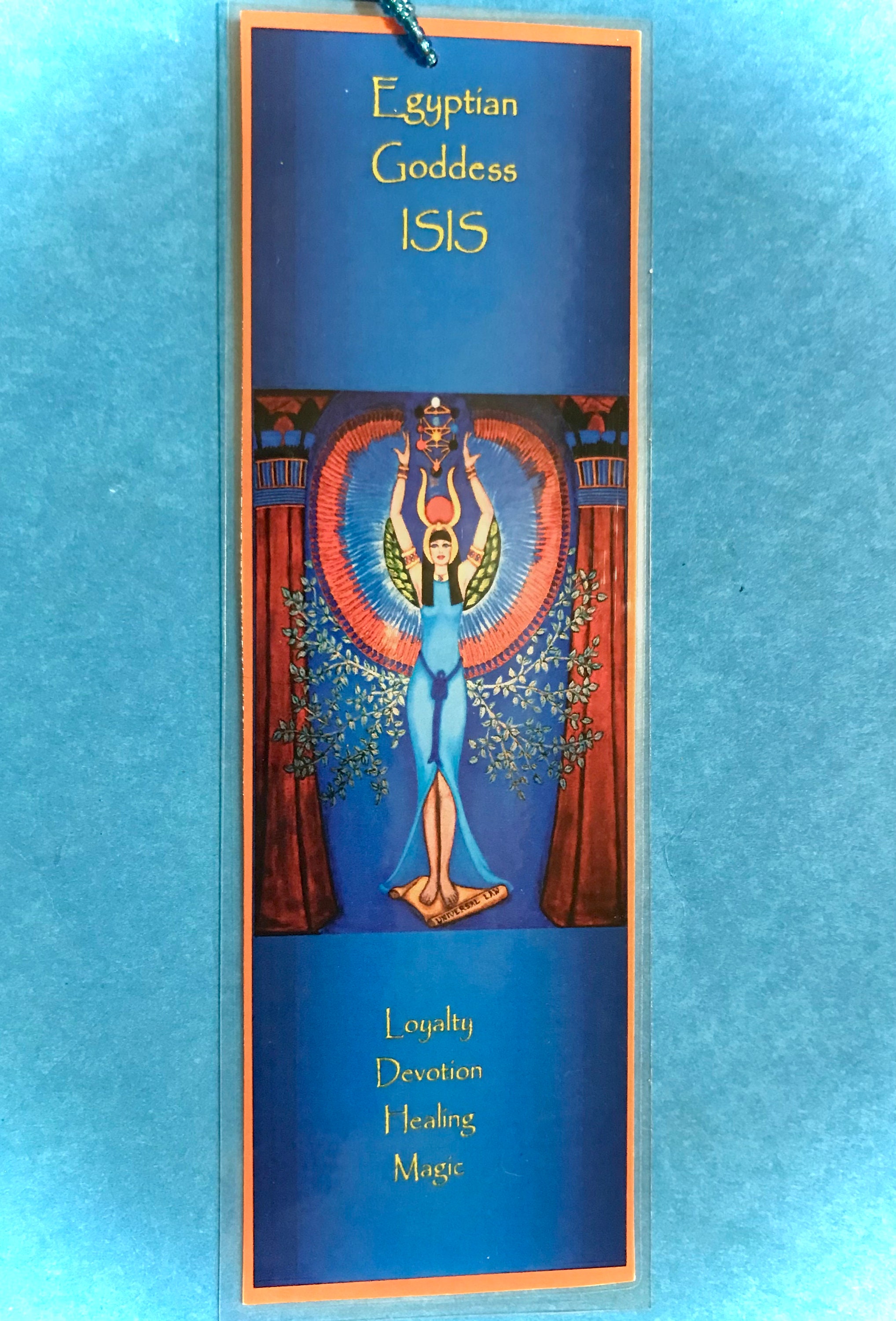 Egyptian Goddess Isis, Original Print Bookmark, Beaded Bookmark, Isis ...