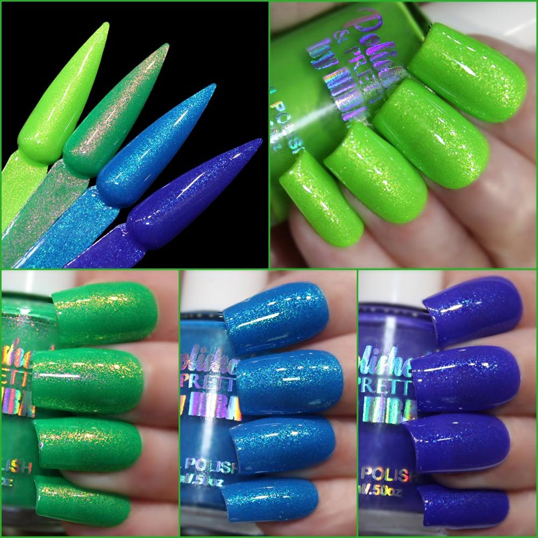 Fruitopia Series Blue/green Quad-nail Polish--large 15ml Bottles - Etsy