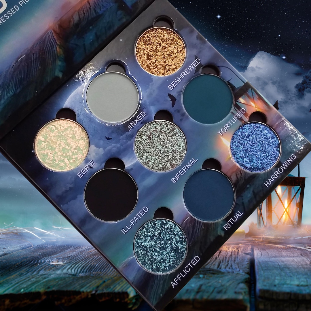 Cursed Moon-blue-multichrome Pigment Palette-shimmers, Mattes ...
