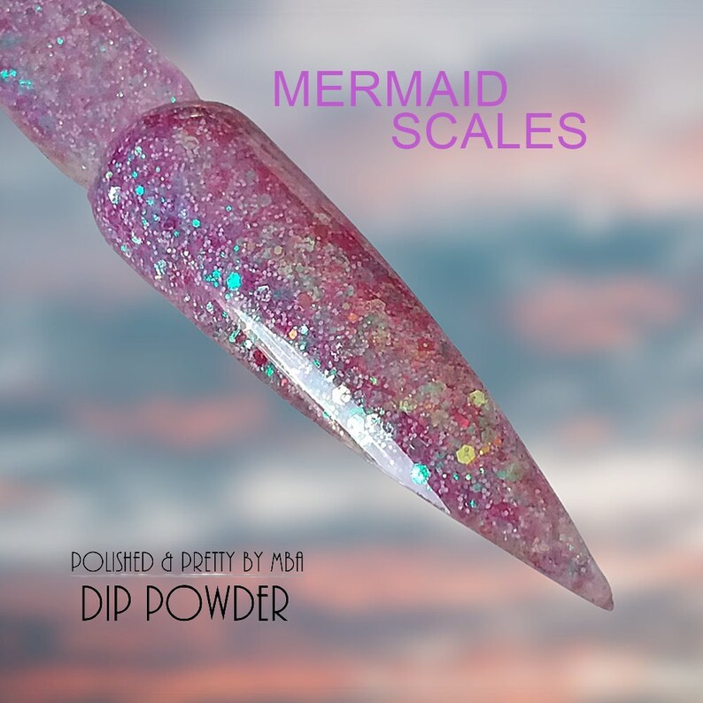 Mermaid Scales-acrylic Dip Powder Nail Dip Dip Nail Dip - Etsy