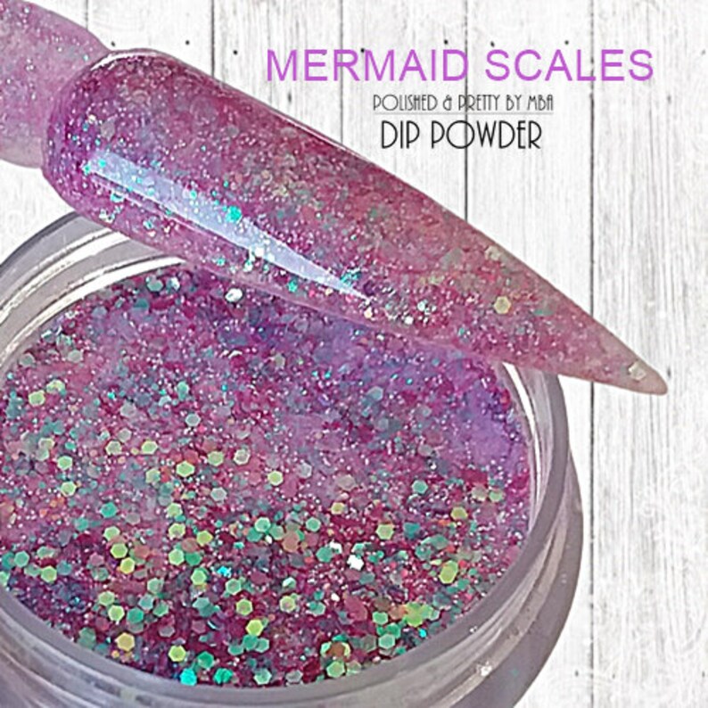 Mermaid Scales-acrylic Dip Powder Nail Dip Dip Nail Dip - Etsy