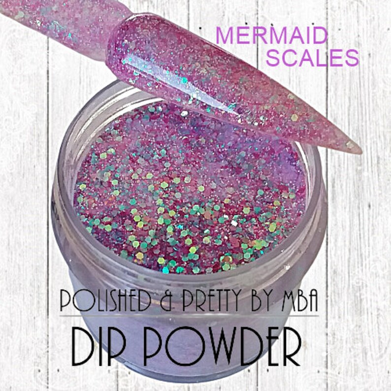 Mermaid Scales-acrylic Dip Powder Nail Dip Dip Nail Dip - Etsy