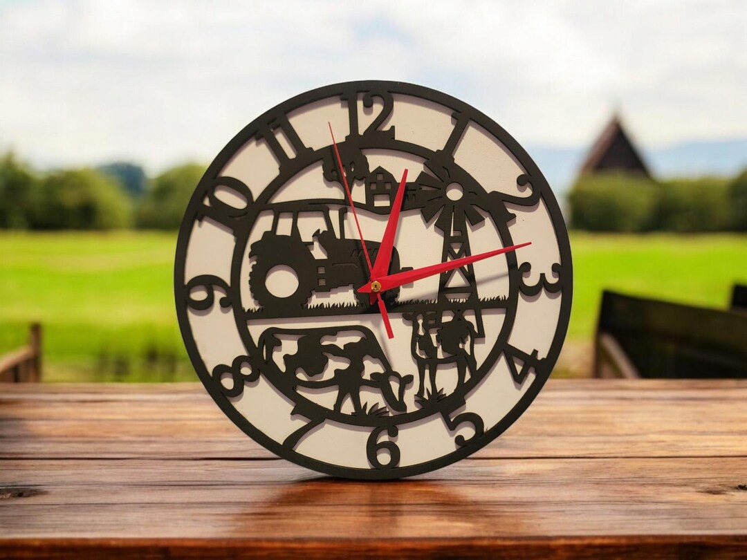 Rustic Farmhouse Wall Clock: Vintage-inspired Quartz Timepiece for ...