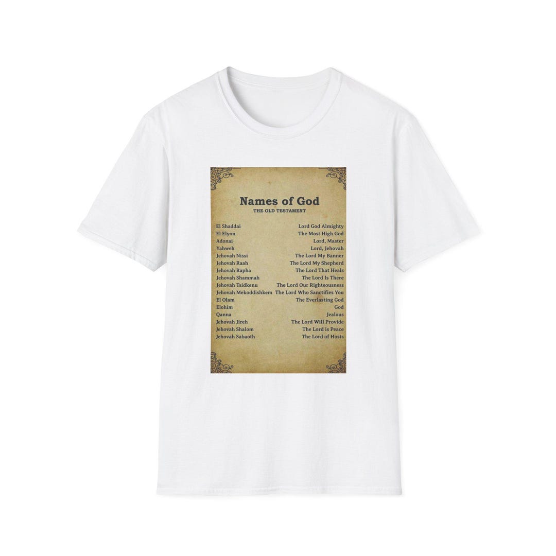 Spiritual Names of God T-shirt, Bohemian Tee, Religious Gift, Unisex ...
