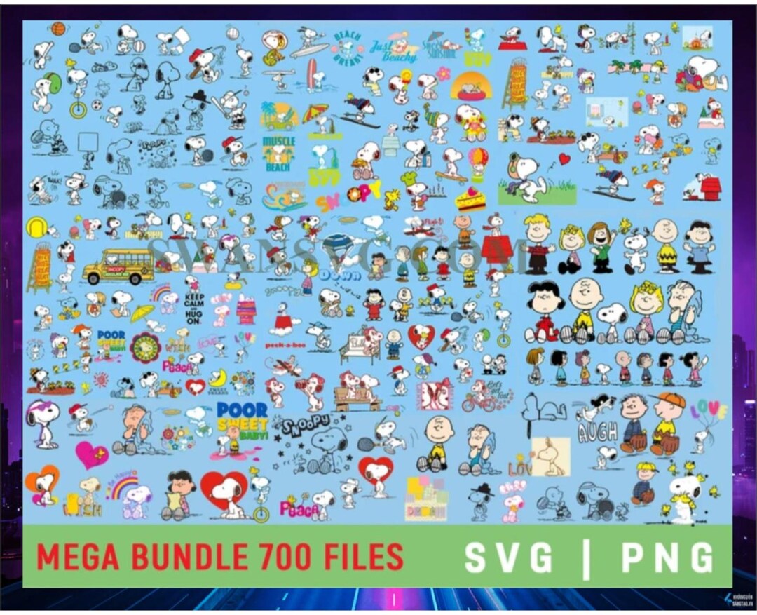 700 Snoopy Mega Bundle SVG, Snoopy PNG, Peanuts SVG, Charlie Brown Svg ...