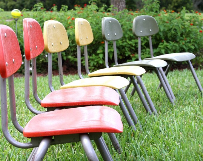 RESERVED - 1970s Childrens School Chair - Retro Orange - Etsy
