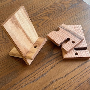 Handmade Oak Wood Phone Stand - Etsy