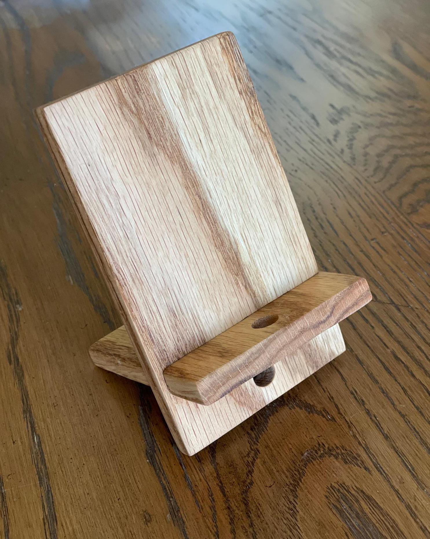 Handmade Oak Wood Phone Stand - Etsy
