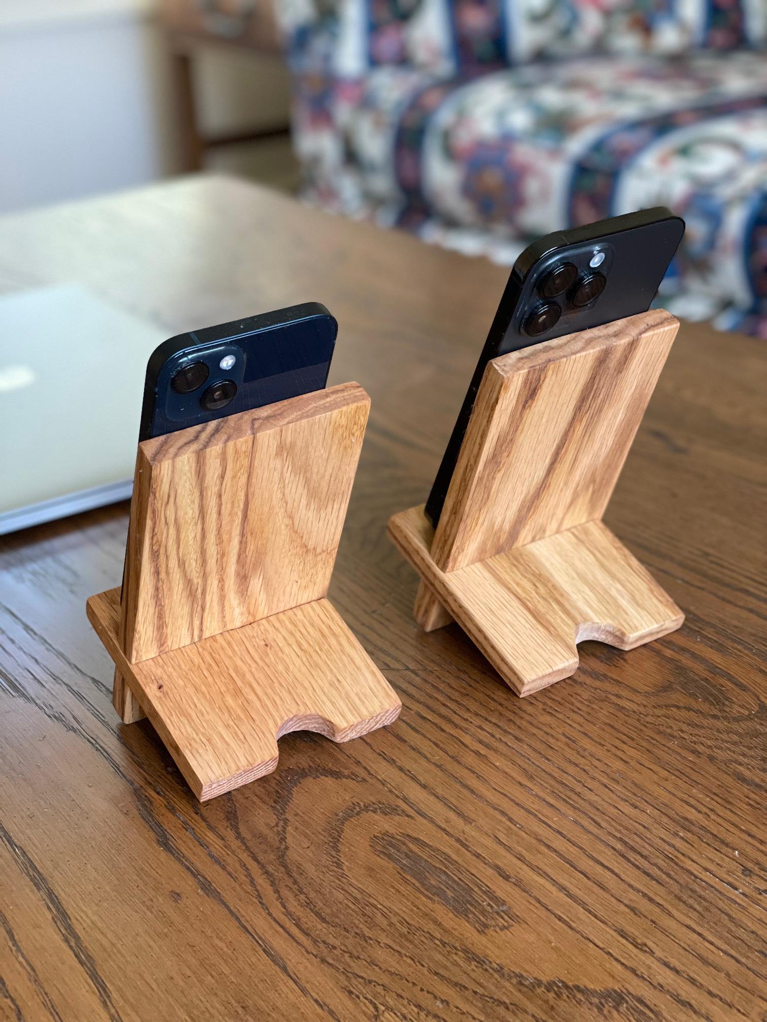 Handmade Oak Wood Phone Stand - Etsy