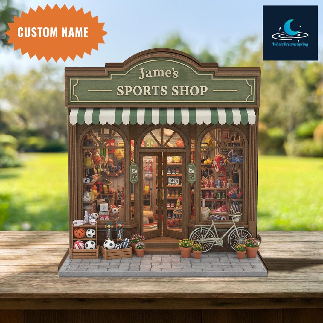 Personalized Sports Shop Wooden Storefront Sign, Custom Name Display - Etsy