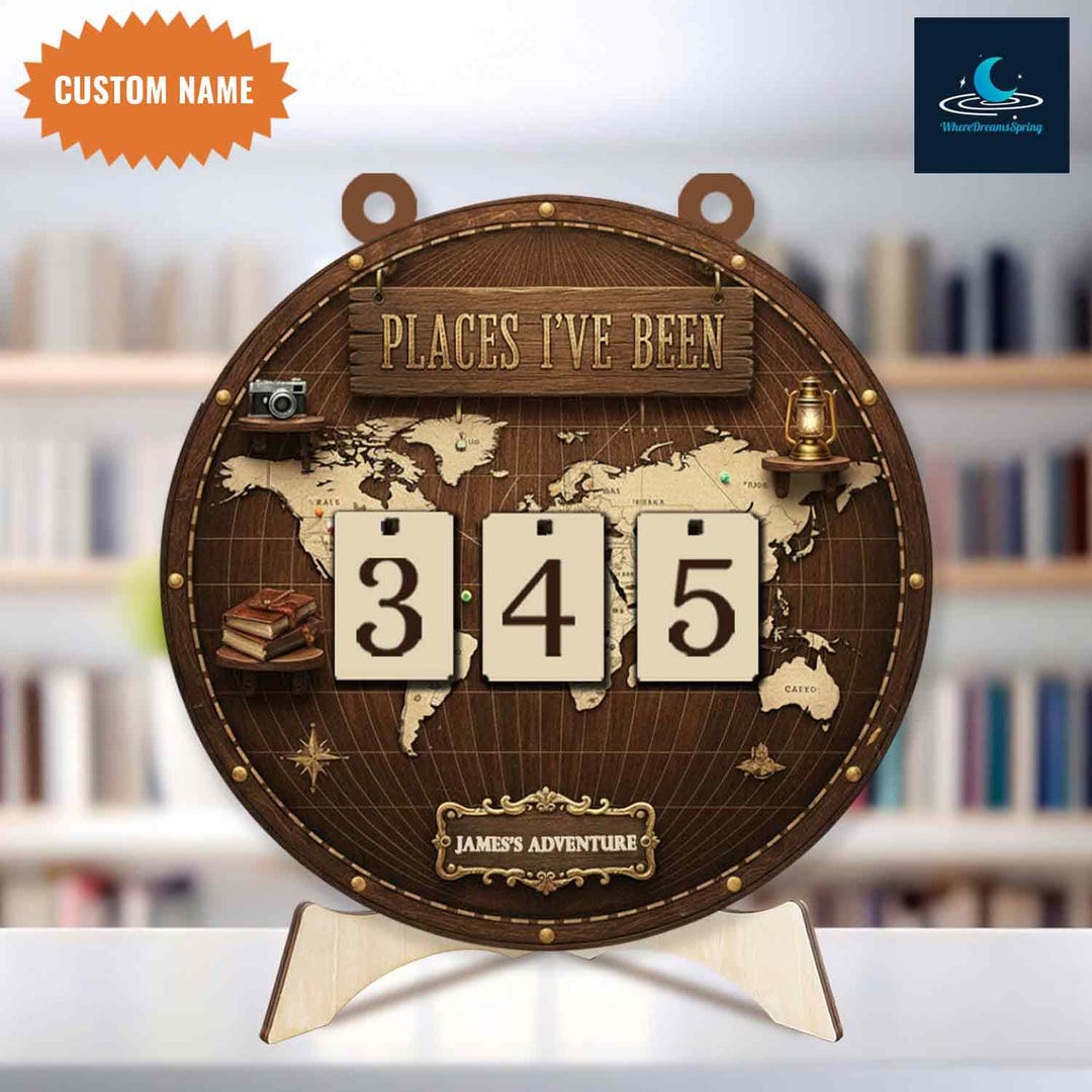 Personalized Adventure Tracker Sign, Adventures Documented Hanging ...