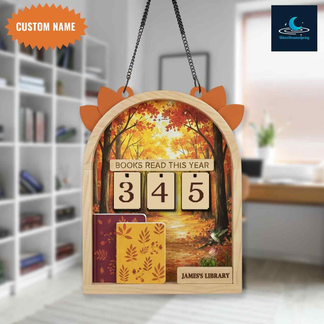 Personalized Fall Reading Tracker, Bookshelf, Book Themed Decorations ...