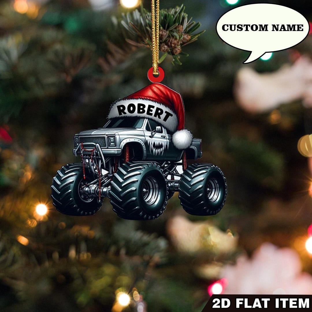 Personalized Monster Truck Christmas Ornament, Monster Truck Christmas ...