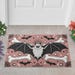 Gothic Bat Welcome Mat, Spooky Bat and Bones Doormat, Pink Halloween ...