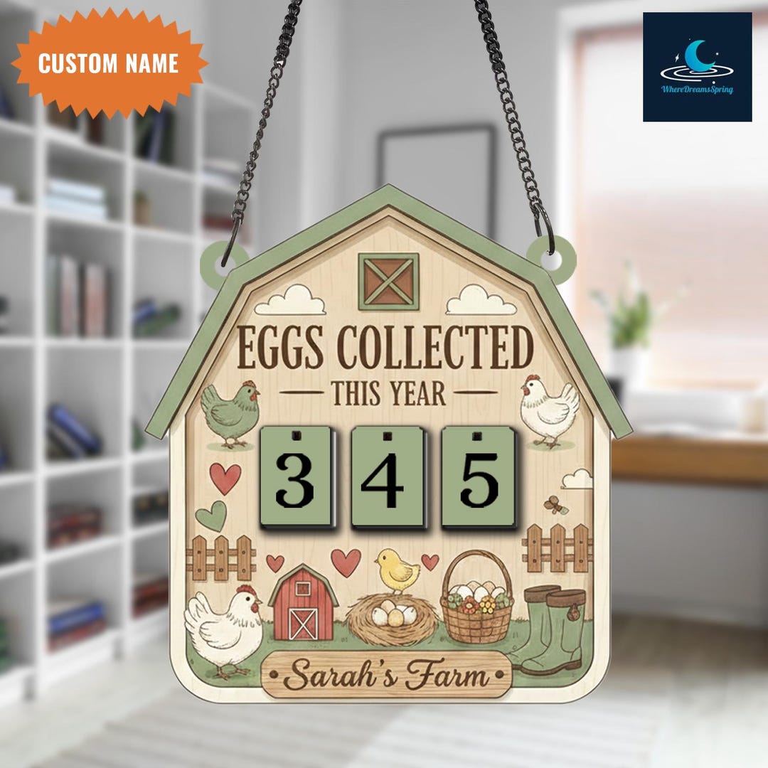 Personalized Egg Collection Tracker Sign, Farmhouse Eggs Collected ...