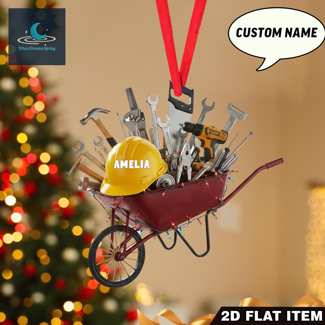 Personalized Wheelbarrow Ornament,handyman Gift ,tools Wheelbarrow ...