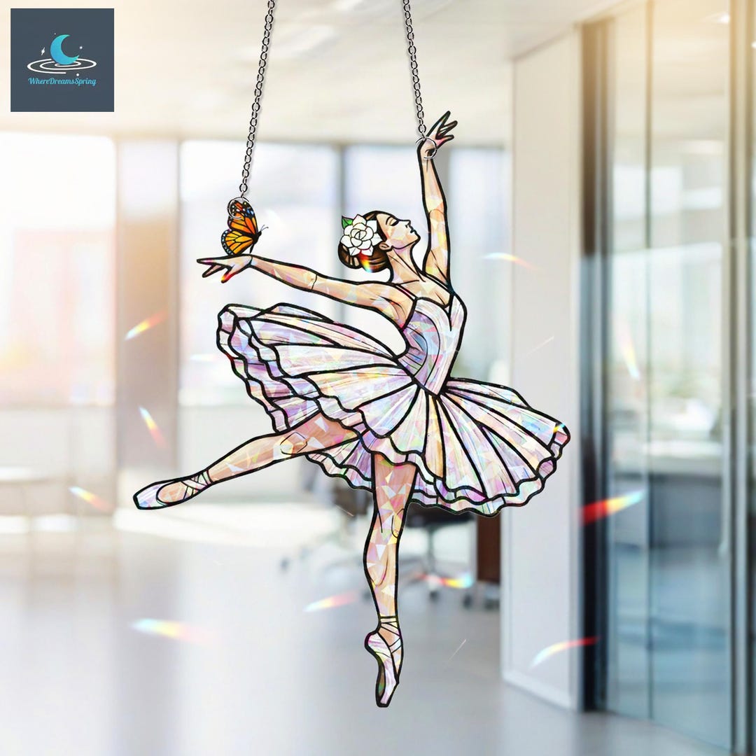 Ballet Dancer Acrylic Hologram Window Hanging – Ballerina Suncatcher ...