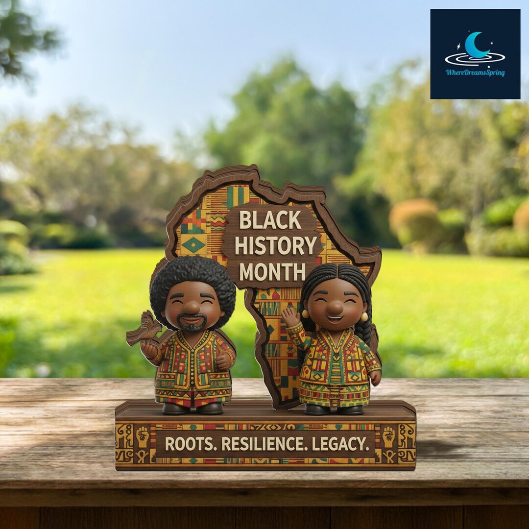 Black History Month Wood Decor, African Heritage Desk Sign, Cultural ...