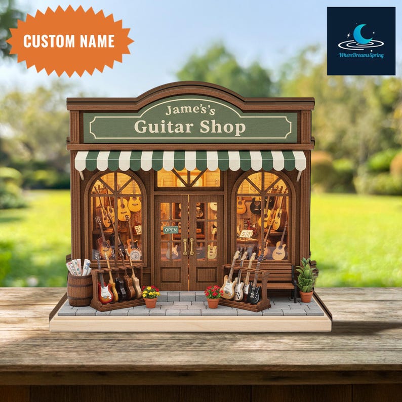 Personalized Guitar Shop Wooden Block, Custom Name Music Lover Gift - Etsy