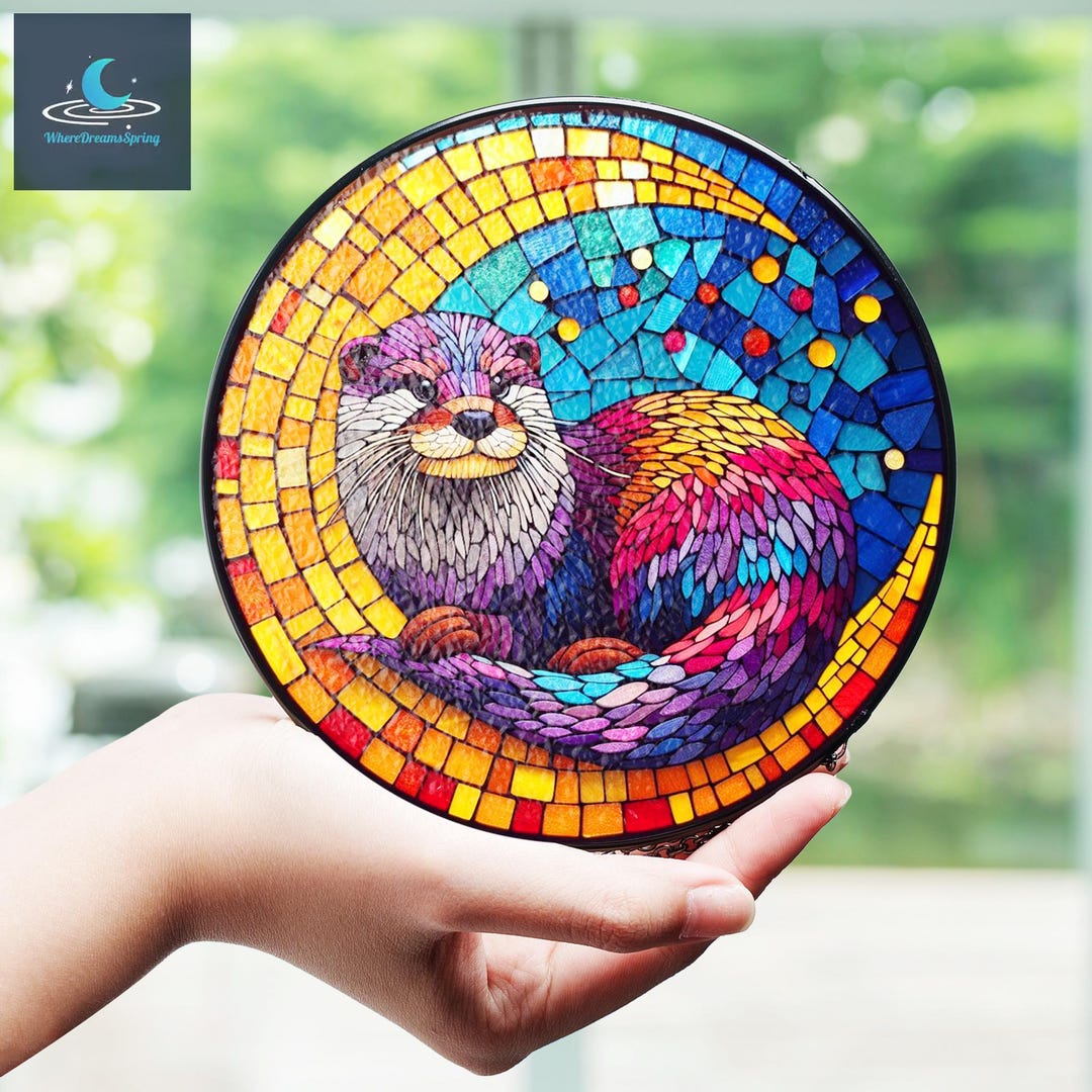 Otter Stained Glass Suncatcher, Funny Otter Glass Decor, Gift for Her ...