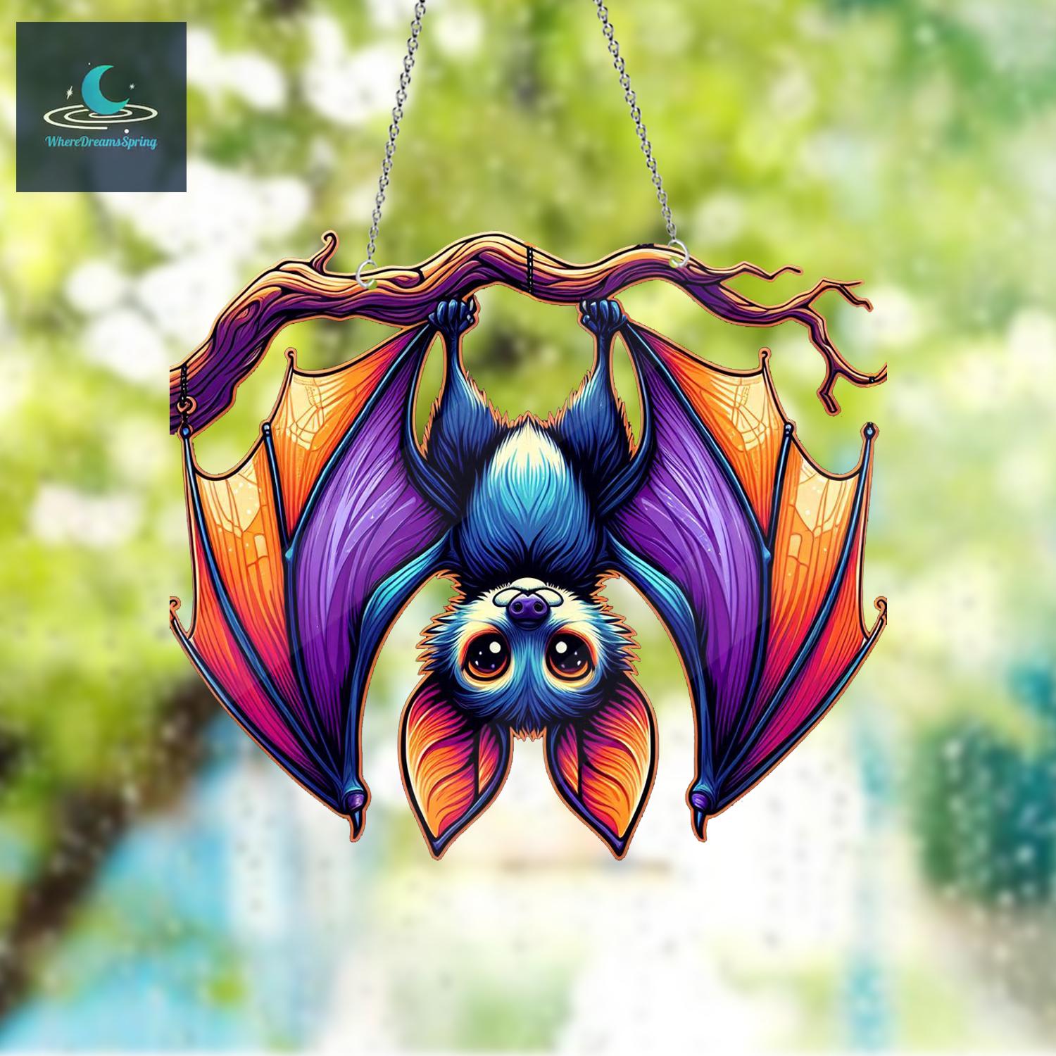 Bat Acrylic Window Hanging, Bat Gothic Window Decor, Bat Lovers Gift ...