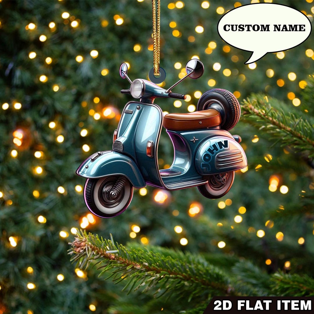 Personalized Scooter Christmas Ornament, Scooter Christmas Home Decor ...
