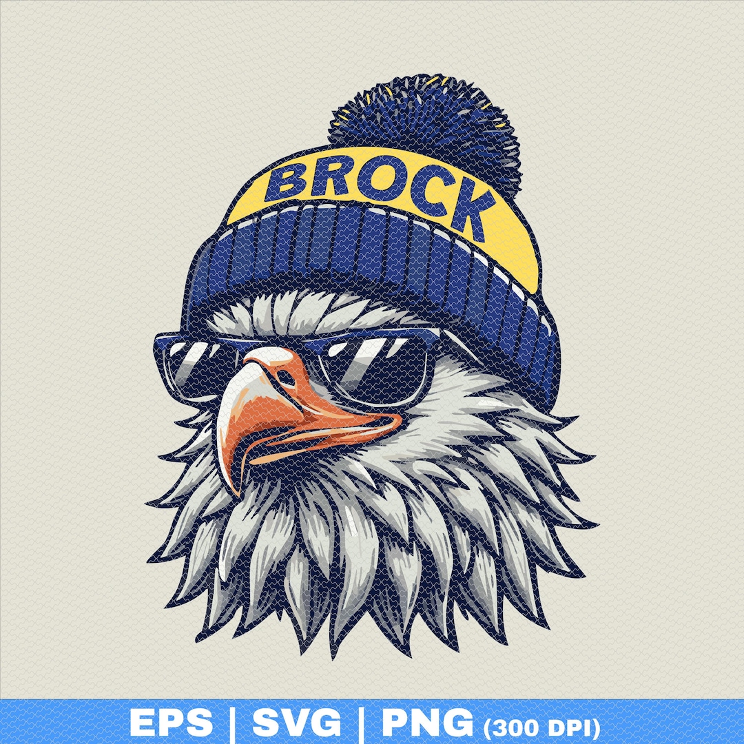 Brock Football Eagle Head Png Design - Etsy