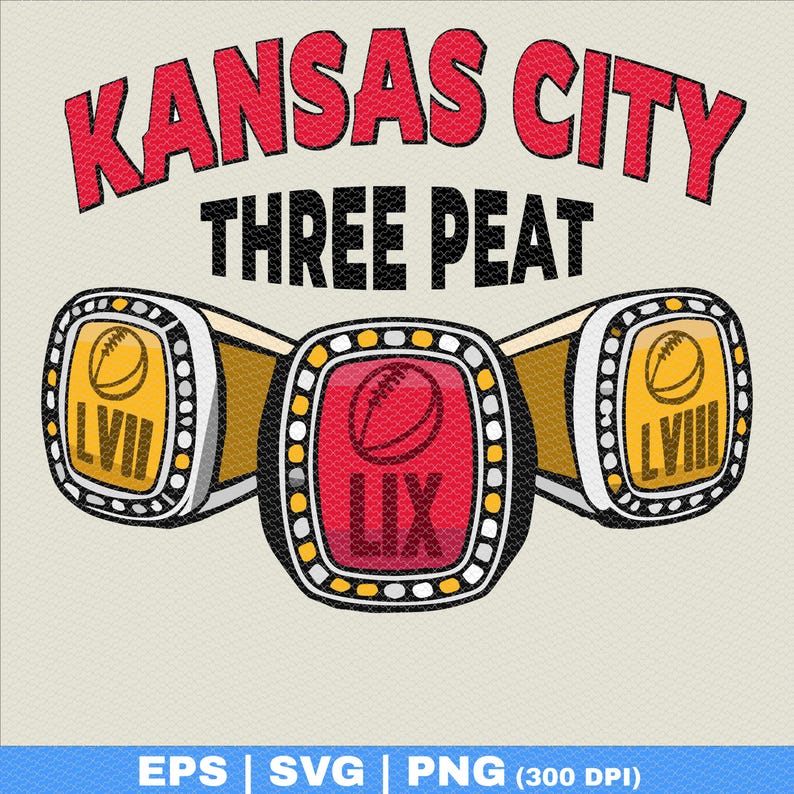 Kansas City png / kc three peat / 3 peat svg / Día del juego / Diseño ...