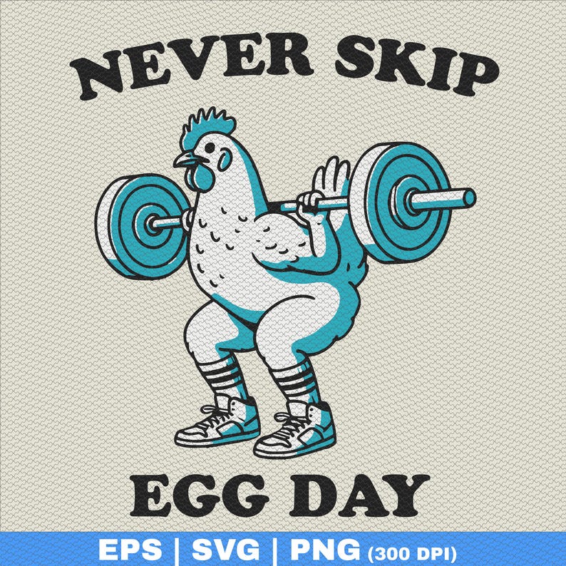 Funny Chicken Lifting Weights Gym Design (SVG, EPS, PNG) - Etsy