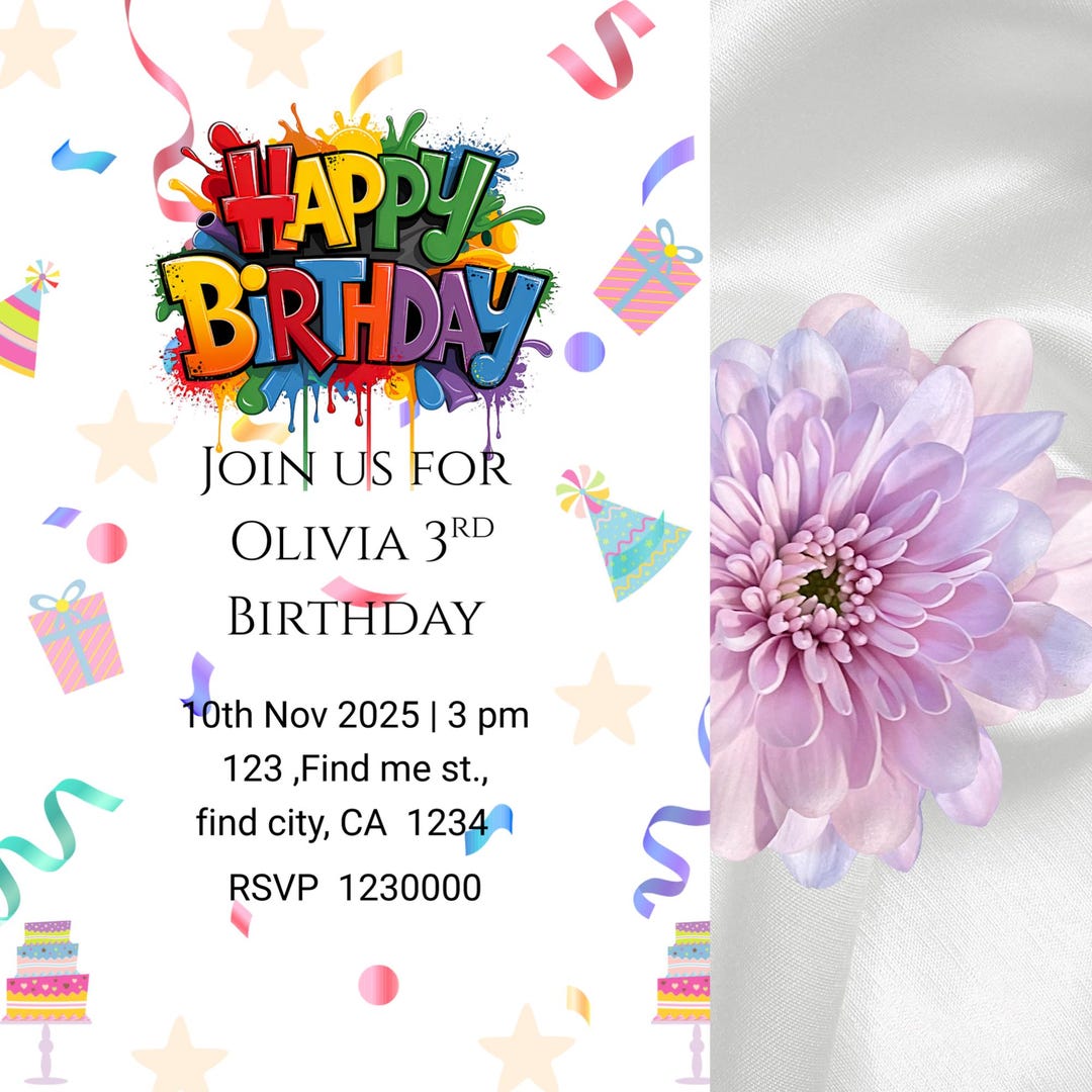 Editable Birthday Invitation Template | | Digital Download | Canva ...
