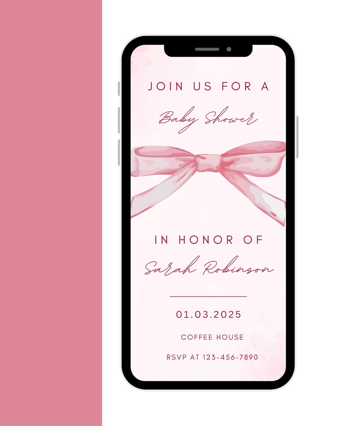 Editable Pink Baby Girl Welcome Invitation Template - Etsy