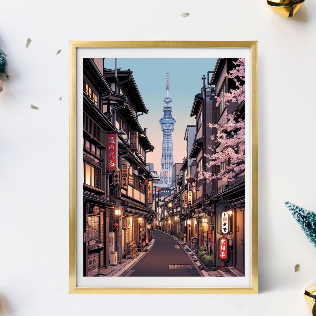 Tokyo Cityscape Poster Tokyo Skytree Poster Japan City Wall Art ...